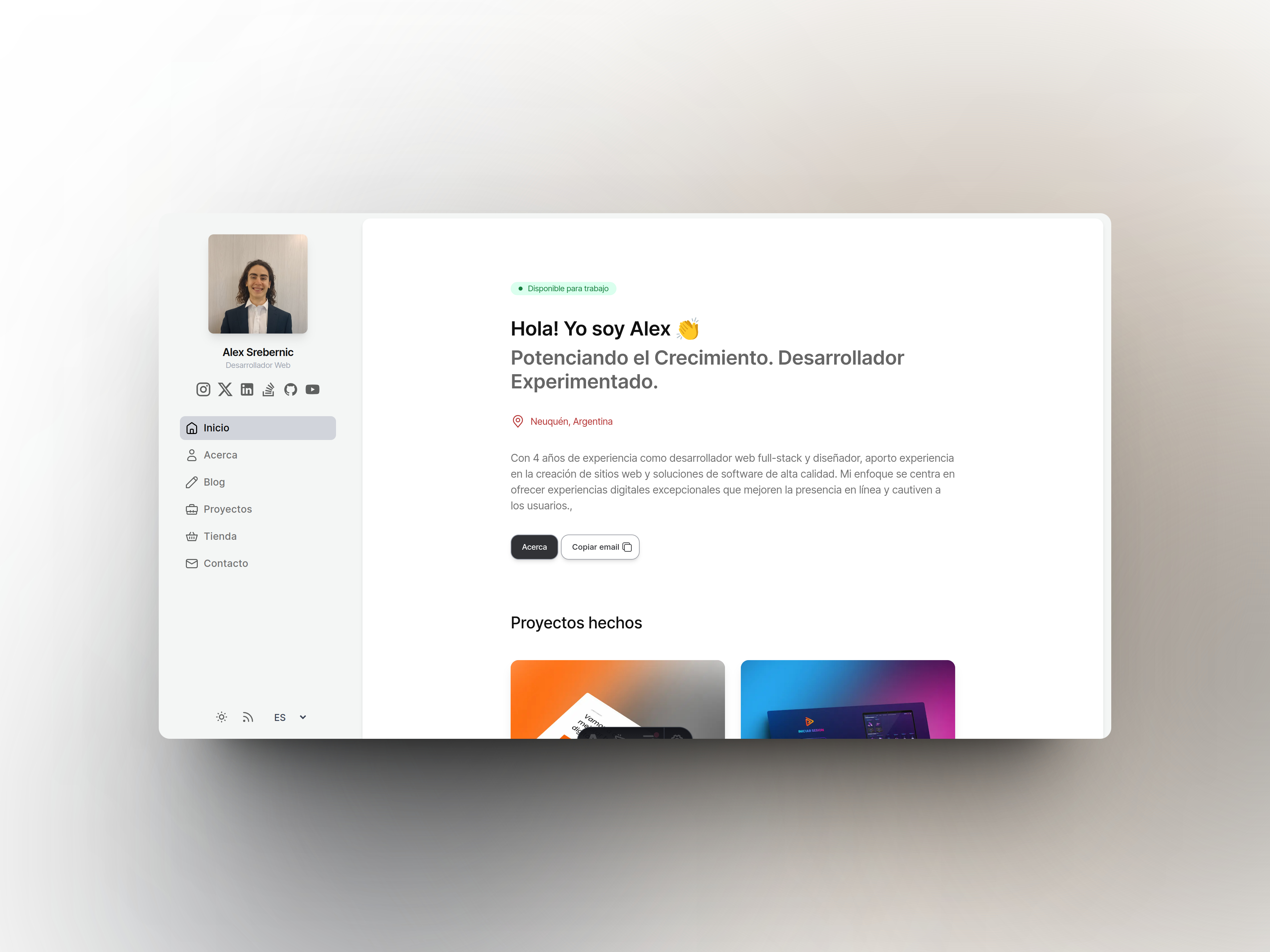 GitHub - alexsrebernic/Techfolio: A Minimalistic Portfolio website made ...
